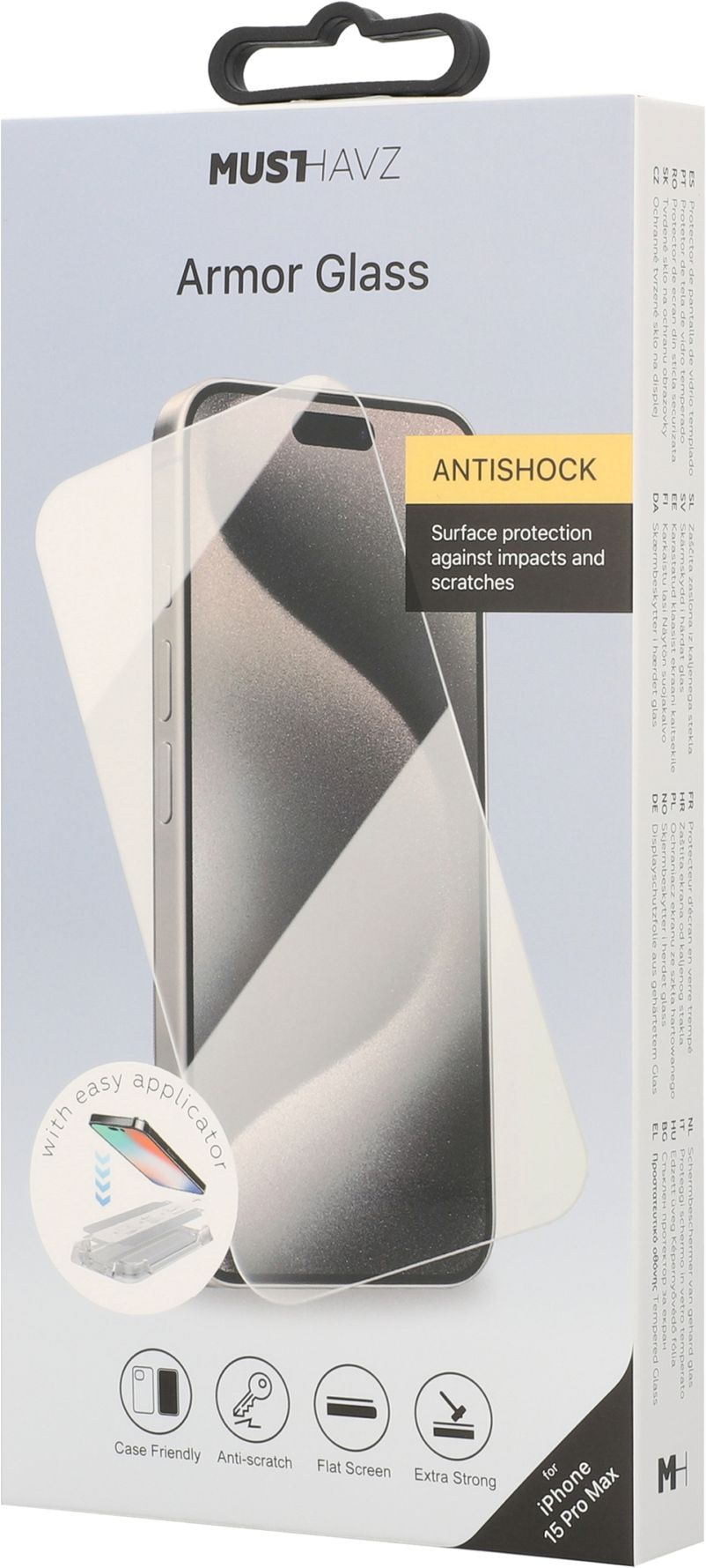 Musthavz Armor iPhone 15 Pro Max Glazen Screenprotector + Installatie ...