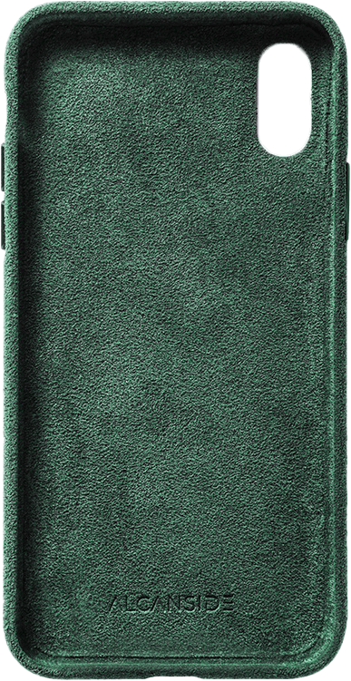 Alcanside Full iPhone XS Hoesje Alcantara Backcover - Midnight Green 5072857 - hoesjesdirect.nl