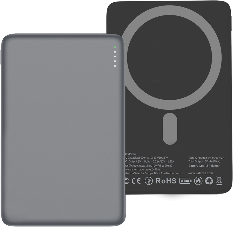 Valenta Ultra Slim Single USB-C Powerbank 5.000 mAh 20W - MagSafe ...