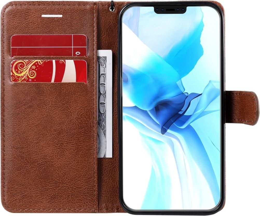 Mobigear Premium iPhone 12 Hoesje Bookcase Portemonnee - Bruin 580483-1 ...