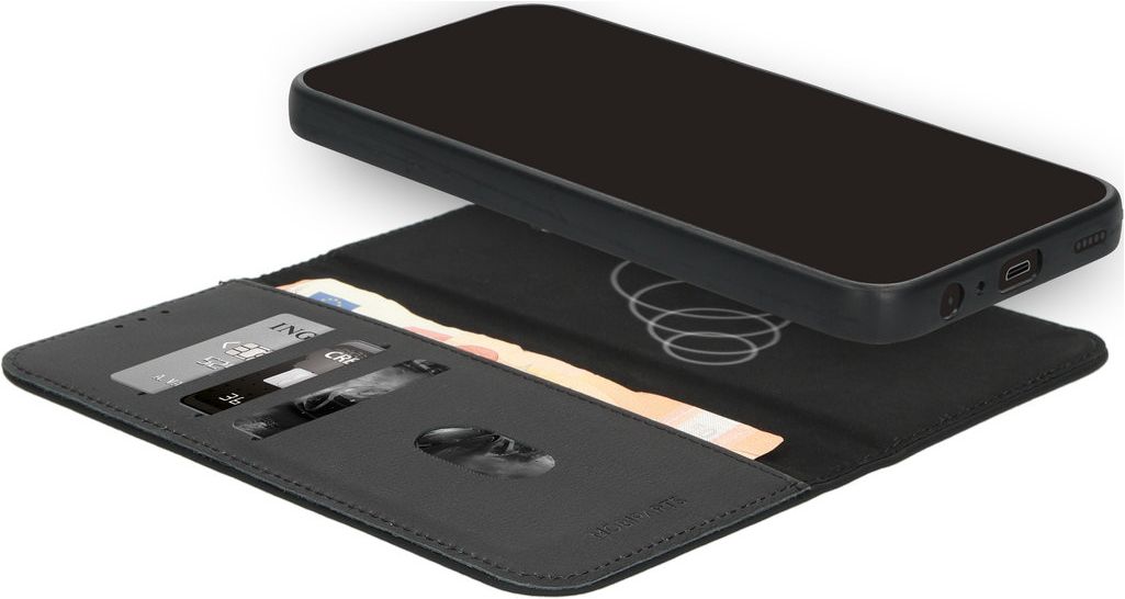 Mobiparts Samsung Galaxy A56 Hoesje Echt Leer 2in1 Case - Zwart 4 ...