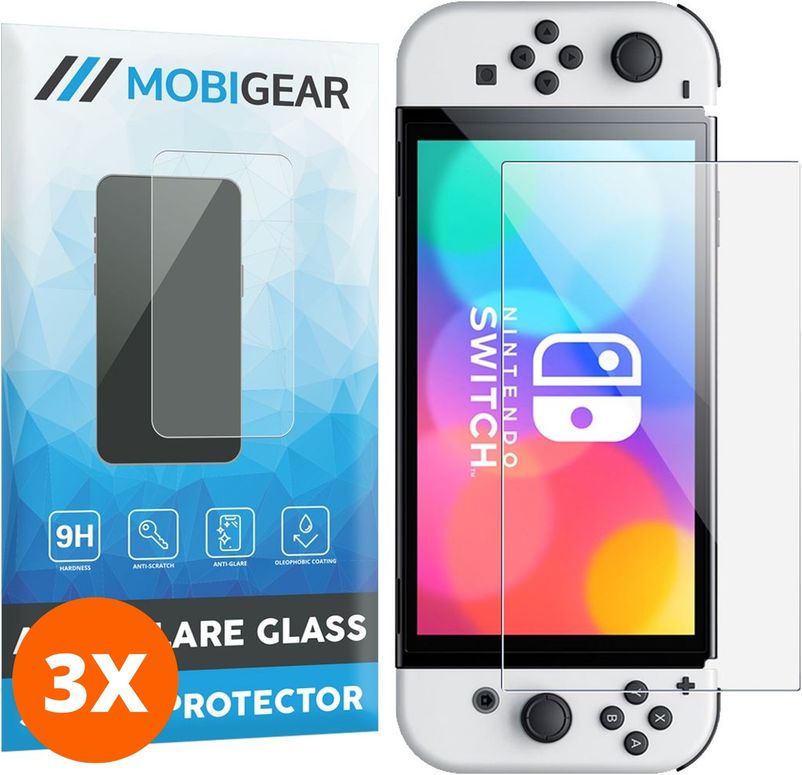 Mobigear Nintendo Switch OLED Glazen Screenprotector - Case Friendly (3 ...