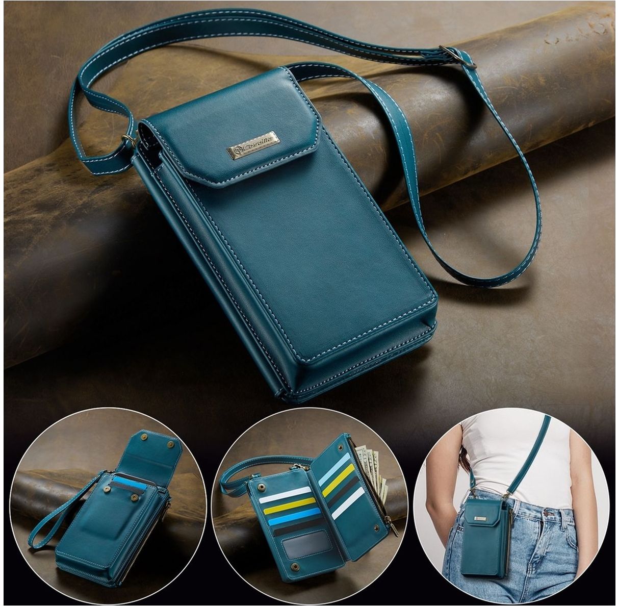 Caseme ME40 Crossbody Telefoontasje - Large - Groen 11-8495675 ...
