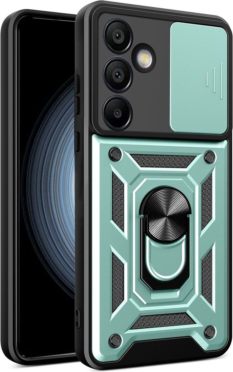 Mobigear Armor Ring Cam Slide Samsung Galaxy S24 FE Hoesje Hardcase Backcover Shockproof met ...